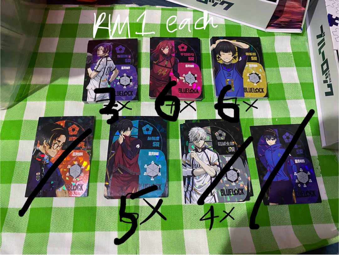 WTS BLUE LOCK CARDS ISAGI NAGI RIN BACHIRA KUNIGAMI ZANTETSU CHIGIRI ...