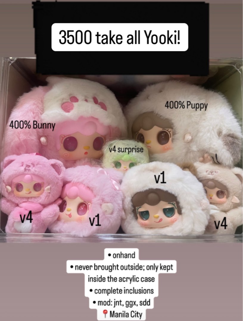 Yooki Bundle Set (400% Bunny and Puppy, V1 Bunny and Cat, V4 pink cream ...