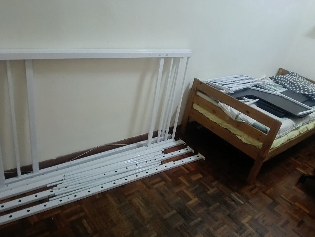 0KitchenZ 3V Loft Single Size Bed Frame with Study Table & Book Shelves ...