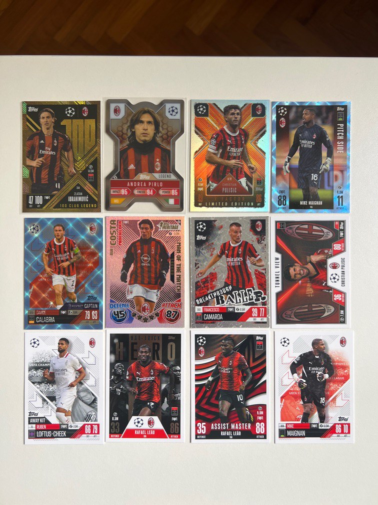 AC Milan Set Chrome Shield 100 club match Attax extra 24/25, Hobbies ...