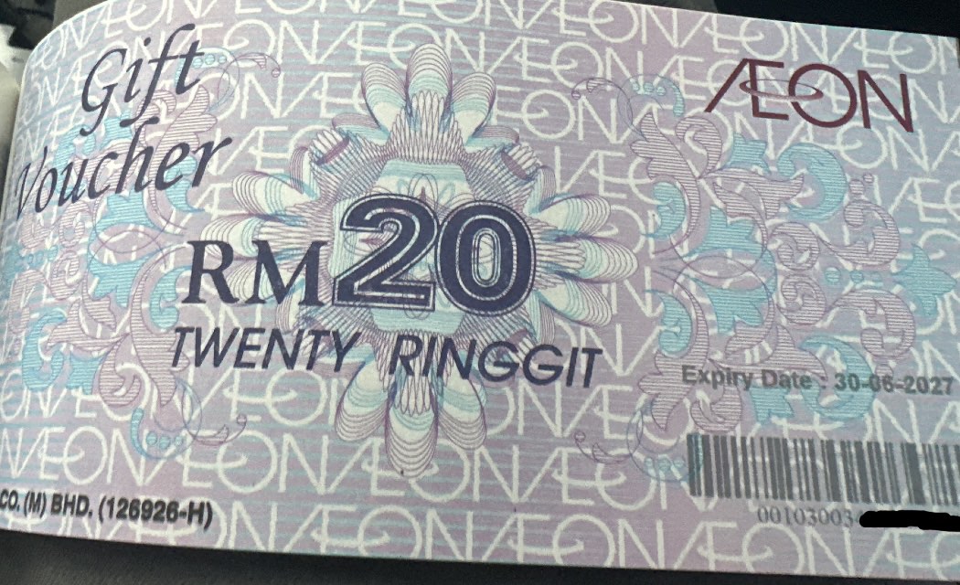 Aeon Vouchers - RM 1,000 ( RM 9xx), Tickets & Vouchers, Vouchers on Carousell