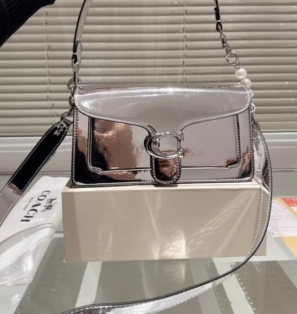 AUTHENTIC COACH TABBY 20 in METALLIC silver, Women's Fashion, Bags ...