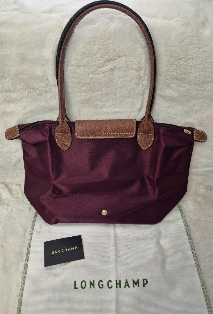 Authentic Longchamp Le Pliage in Classic Wine and Cognac Flap Medium ...