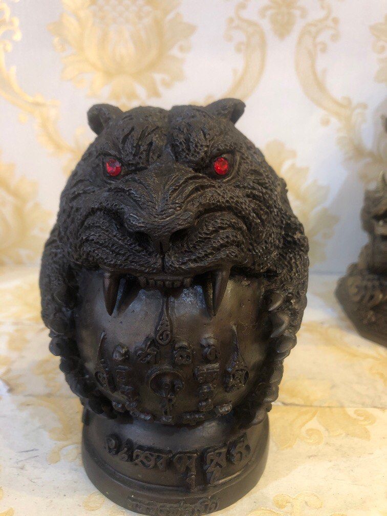 Black tiger Bucha statues god Buddhist Buddha Buddhism thai Thailand ...