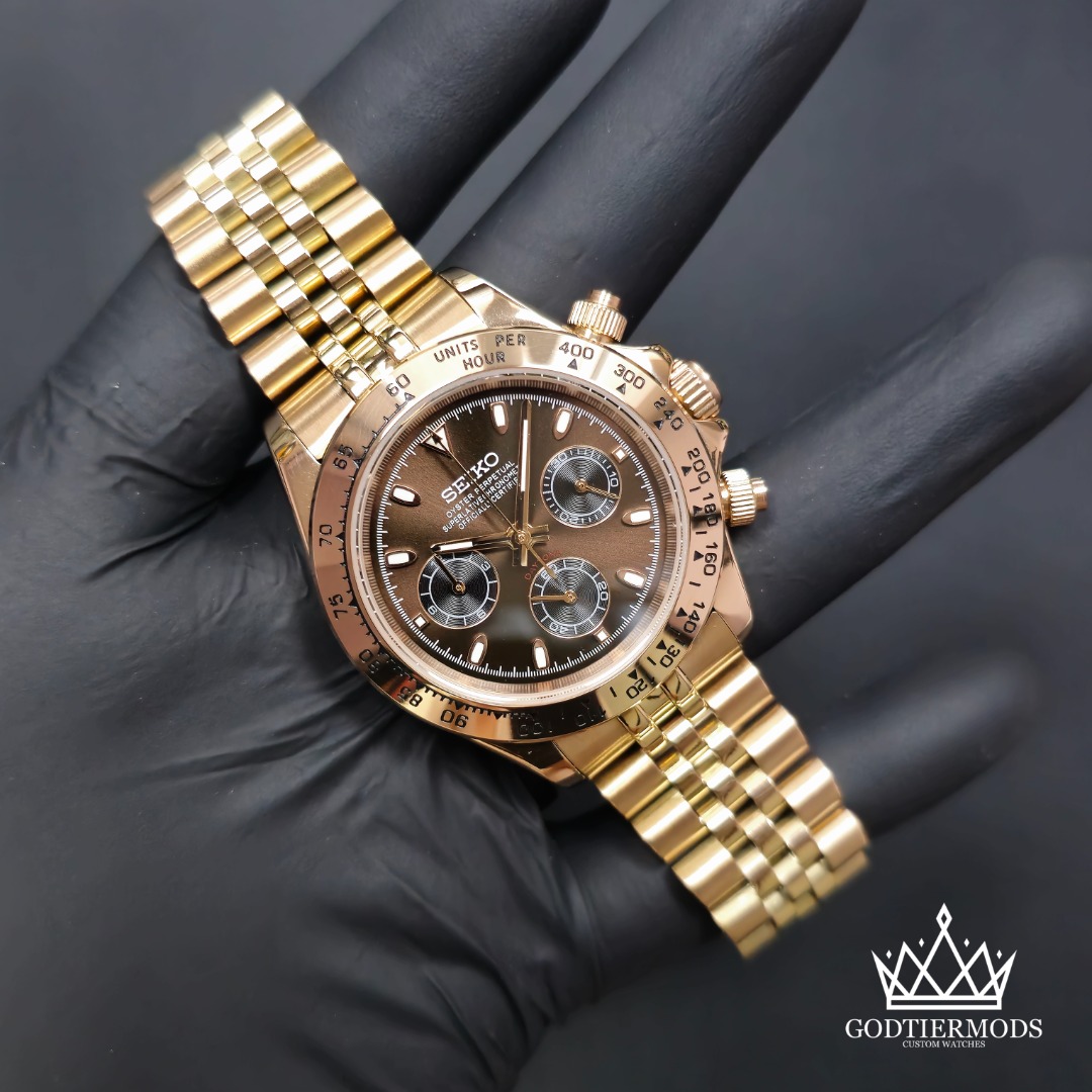 [BUILD] Seiko Mod Rosegold Chocolate Dial Daytona | VK63 Movement, Men ...