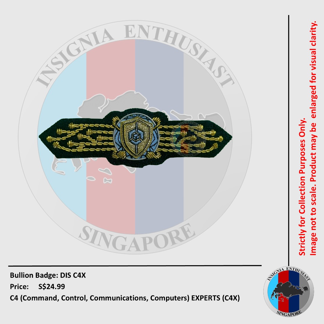 Bullion badge | SAF | DIS | NO.1 BADGE | C4X | Pins Backing, Men's ...