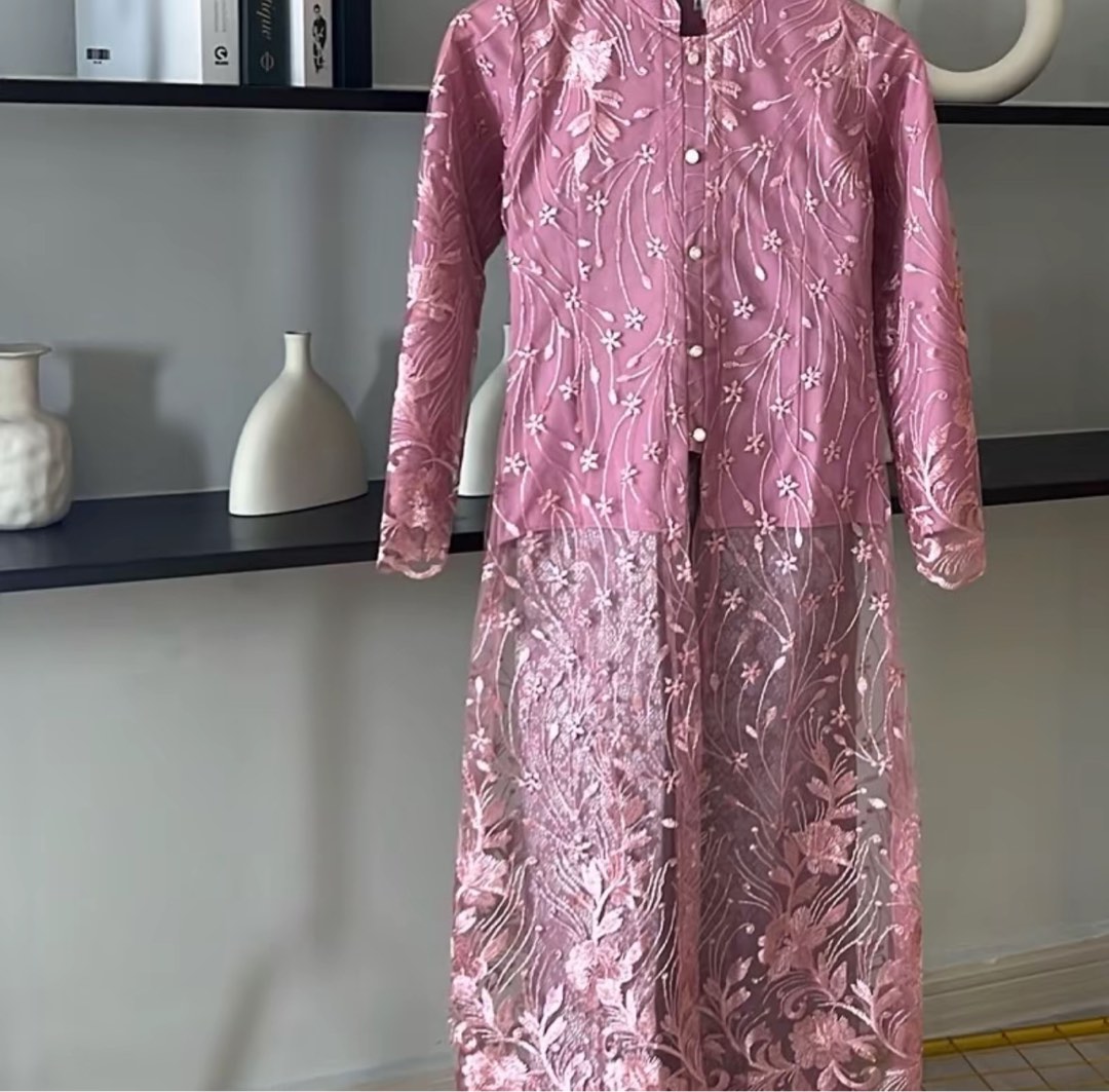Ceo Chomel Dareaa 2.0 Kebarung Kain Songket Pink, Women's Fashion ...