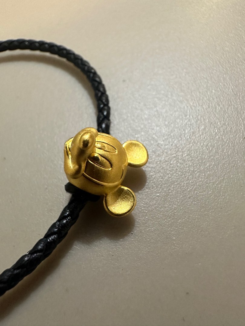 Chow Tai Fook Mickey 90th Anniversary Gold Charm, Women's Fashion ...
