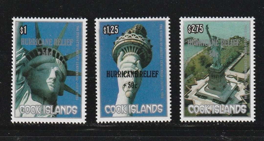 Cook Islands 1987 Liberty Statue Hurricane OYPT complete sets MNH, SCV ...