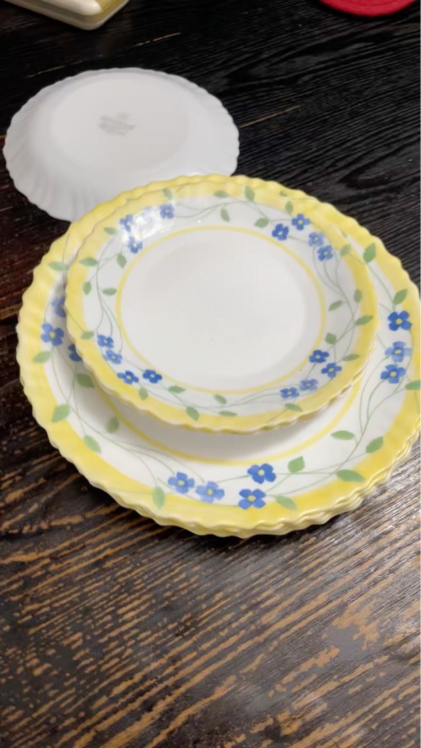 Arcopal Plate Set with Floral Design, Furniture & Home Living ...