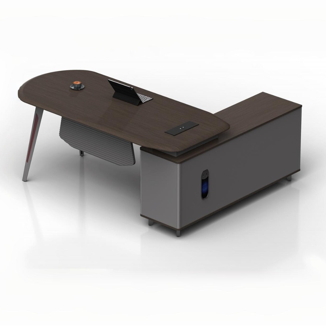DT 023 Director Table w L Shape Cabinet, Executive Table Office Table ...