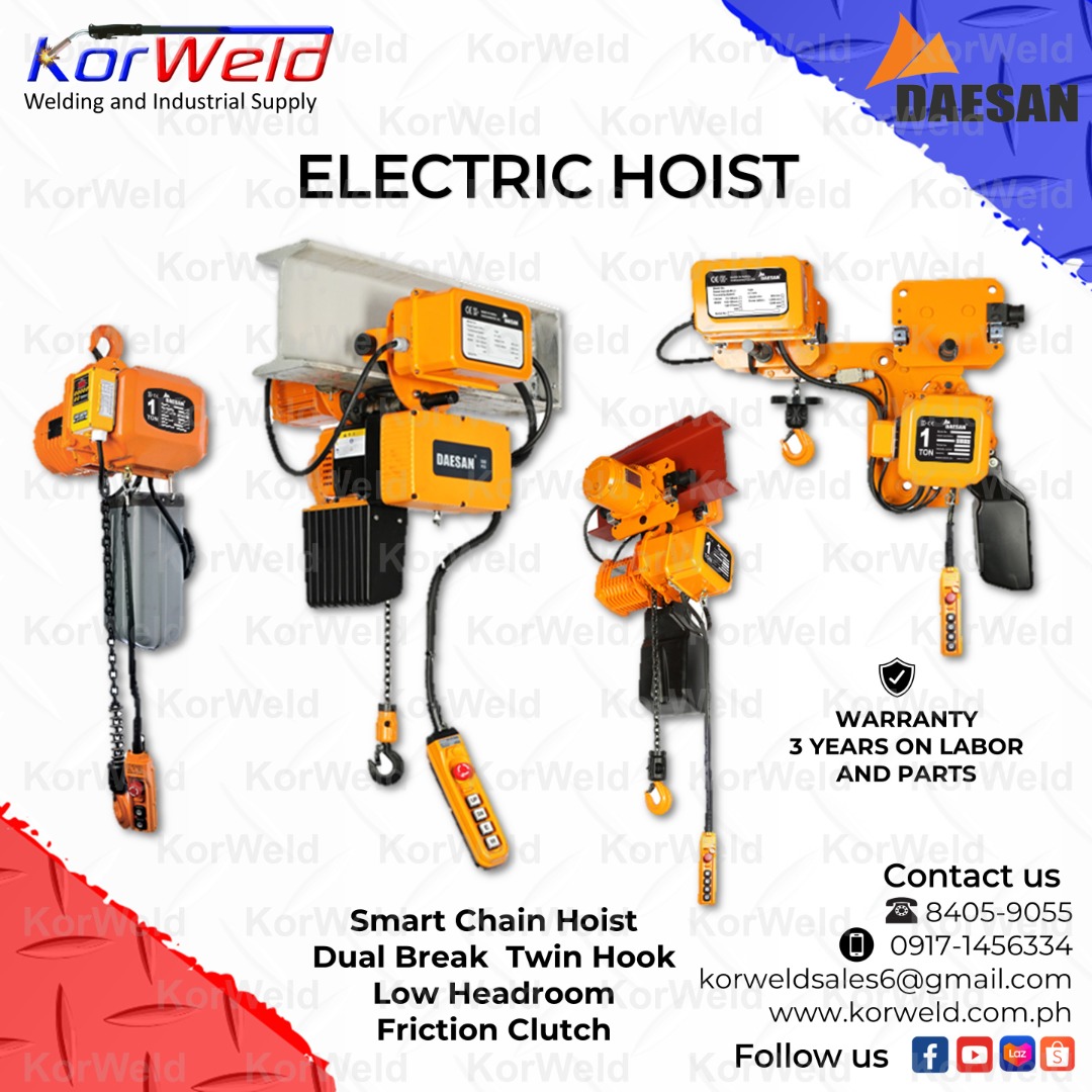 Electric Hoist- Smart Chain Hoist, Dual Break, Twin Hook, Low Headroom ...