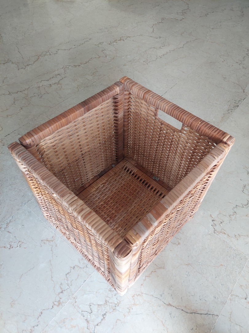 foldable cane box 30cm x 30cm x 30cm, Furniture & Home Living ...