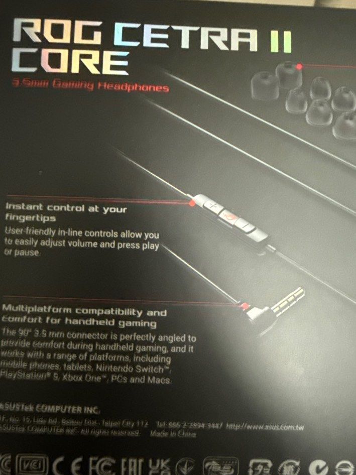 Gaming Headphones ASUS ROG Centra II Core, Audio, Earphones on Carousell