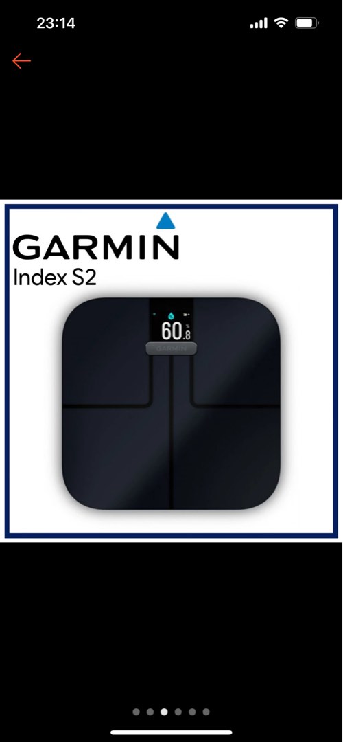 Garmin index S2 weighing scale, Health & Nutrition, Health Monitors ...