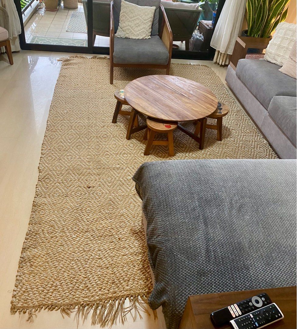 Handwoven Jute Braided Rug 185 x 275 cm (Available June), Furniture ...