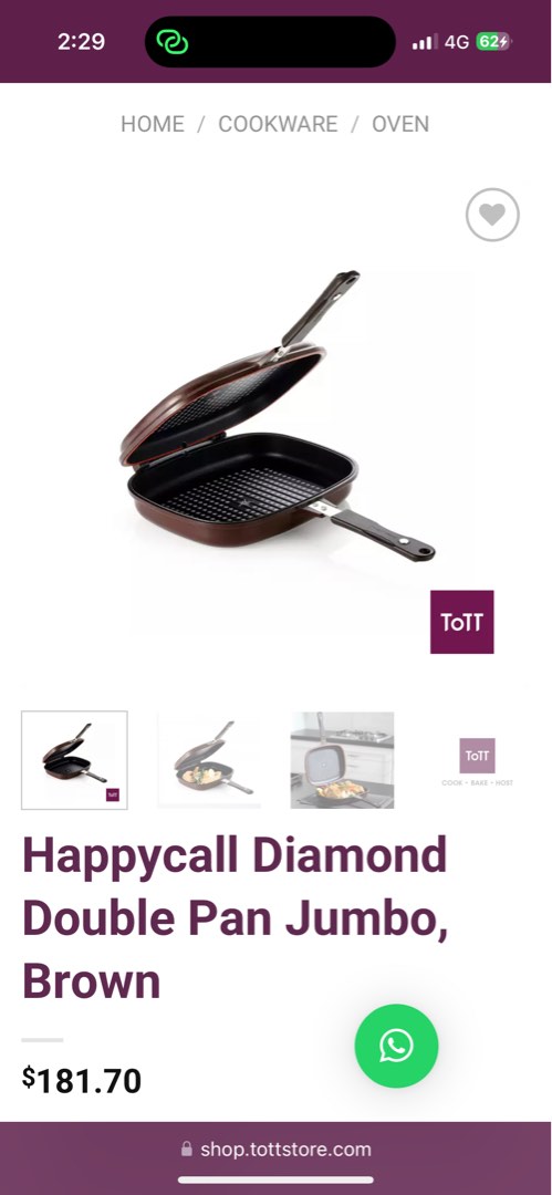 Happycall diamond double pan jumbo grill, TV & Home Appliances, Kitchen ...