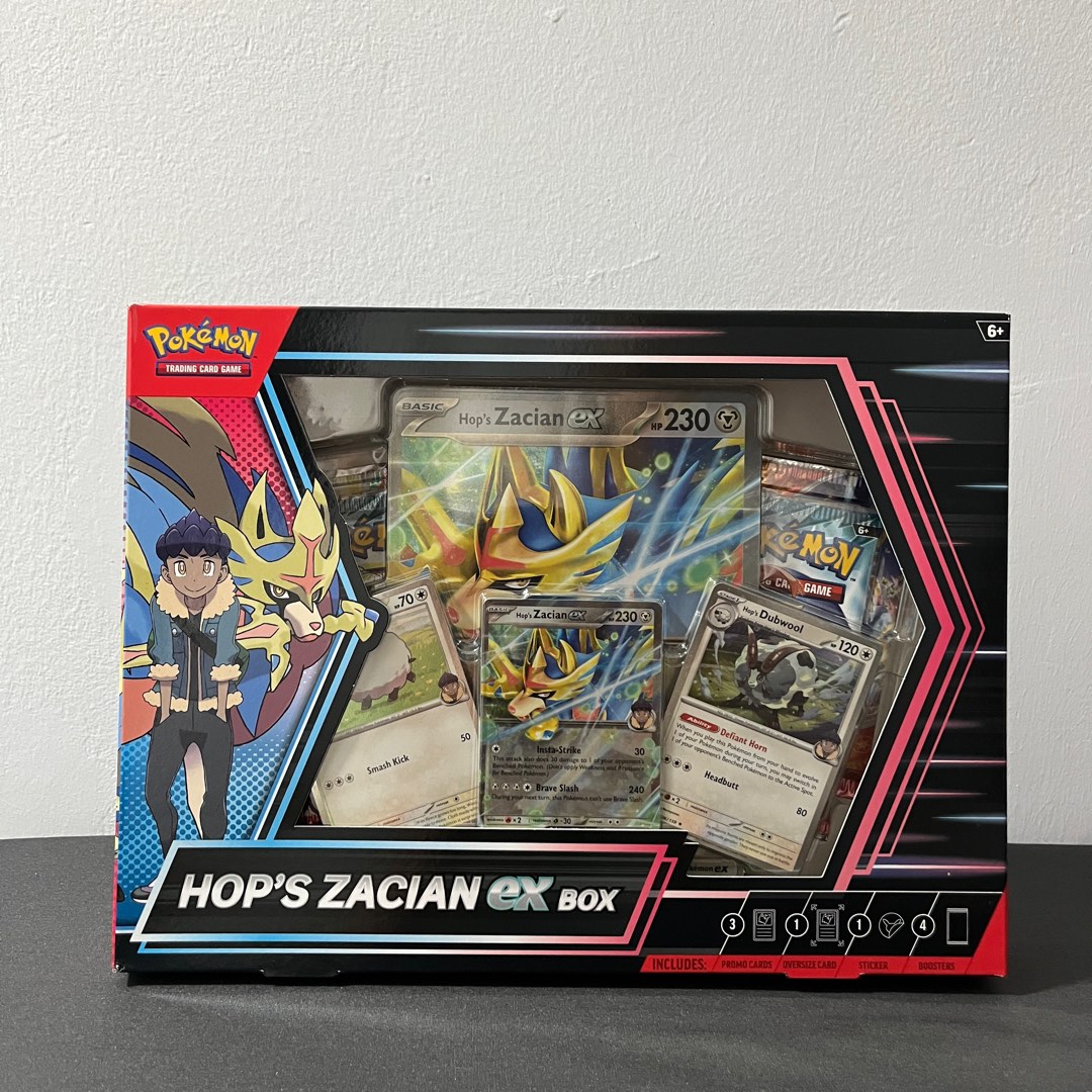 Hops Zacian ex Box Pokemon TCG, Hobbies & Toys, Toys & Games on Carousell