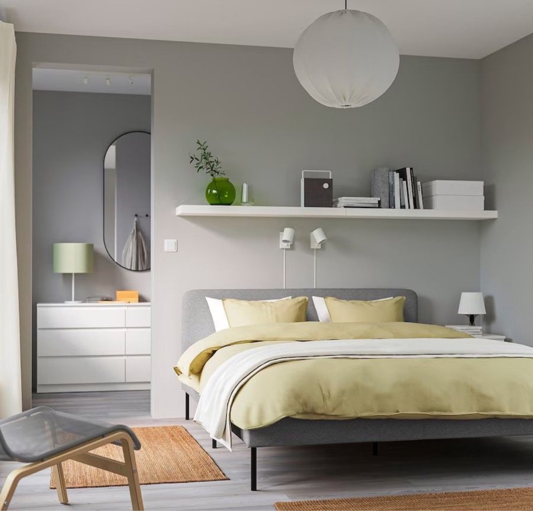 Ikea Slattum Bed frame and mattress (queen size), Furniture & Home Living, Furniture, Bed Frames ...