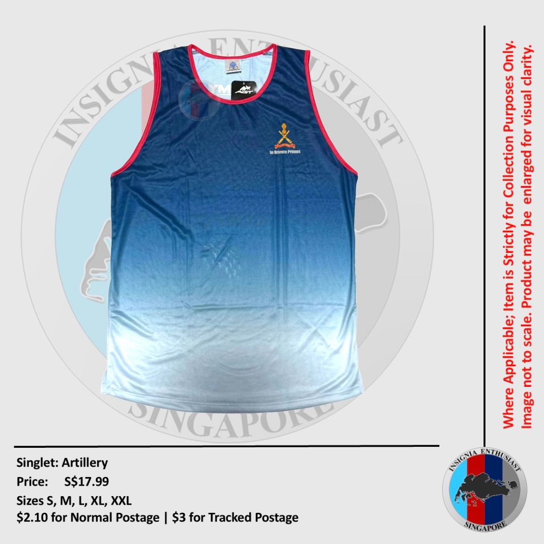 IPPT UNIT SINGLET | SAF | ARTILLERY | DRY FIT | QUICK DRYING | NEW ...