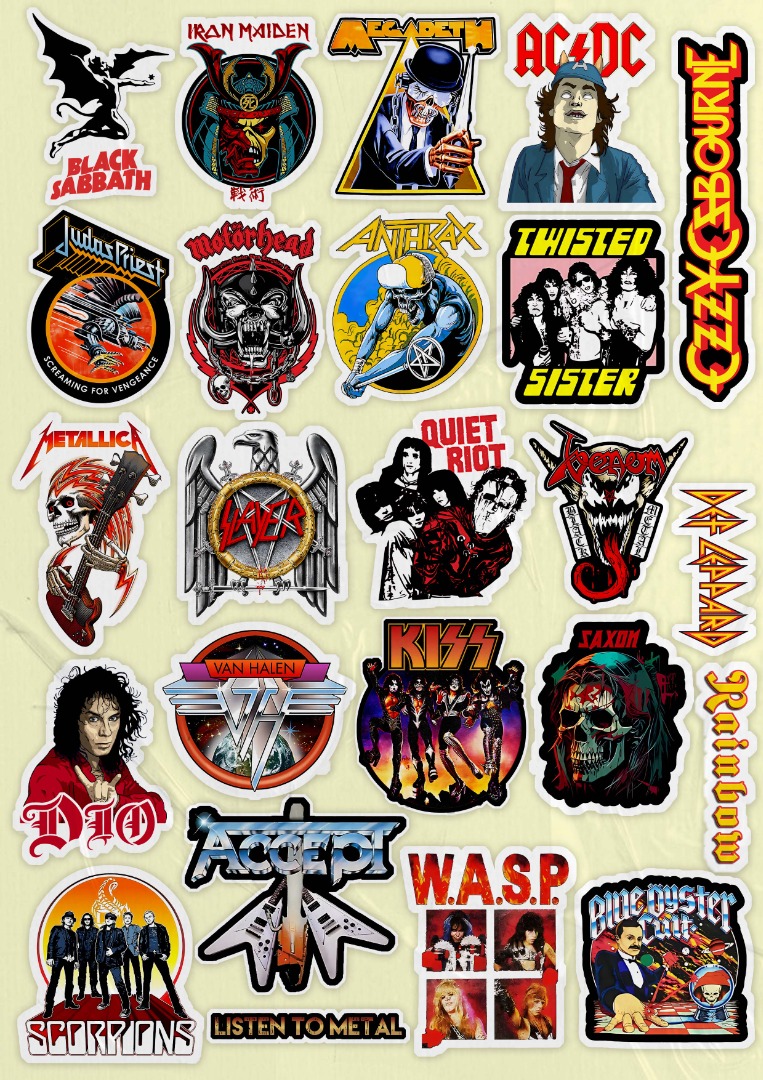 [Legendary Heavy Metal Band Vinyl Stickers] Premium Quality, Ink ...