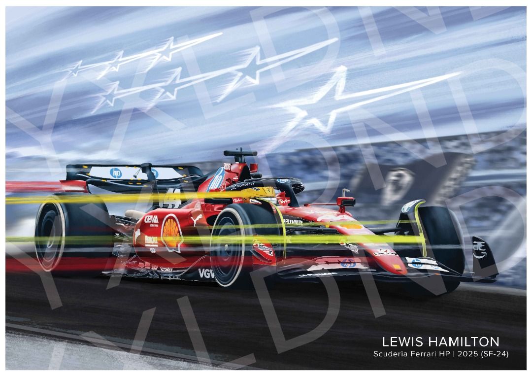 Lewis Hamilton 2025 Ferrari Debut in SF-24 (A3 size - 420mm x 297mm ...