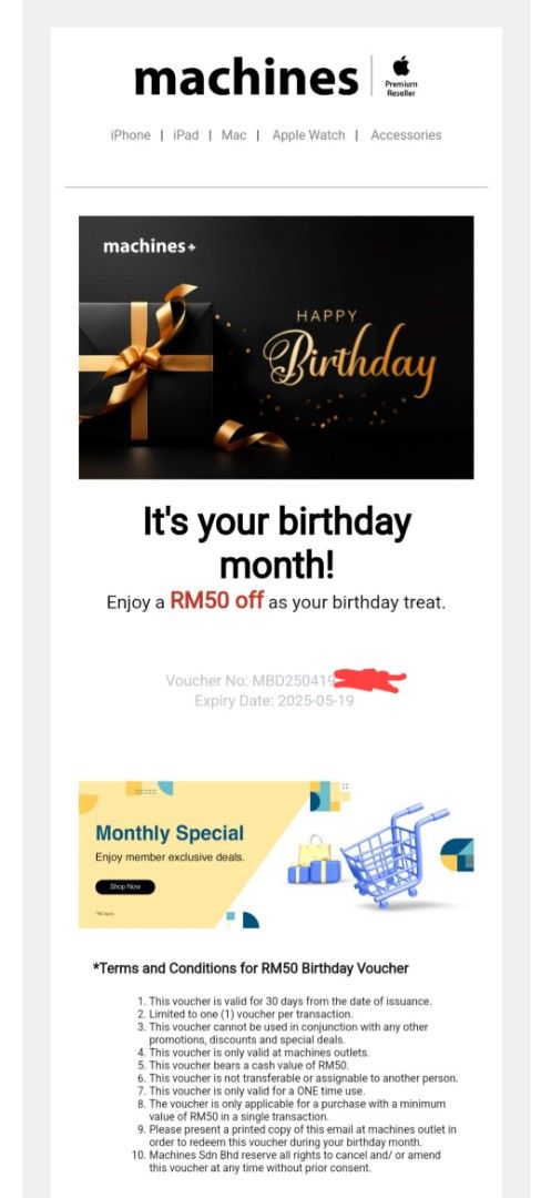 Machines RM50 cash voucher, Tickets & Vouchers, Vouchers on Carousell