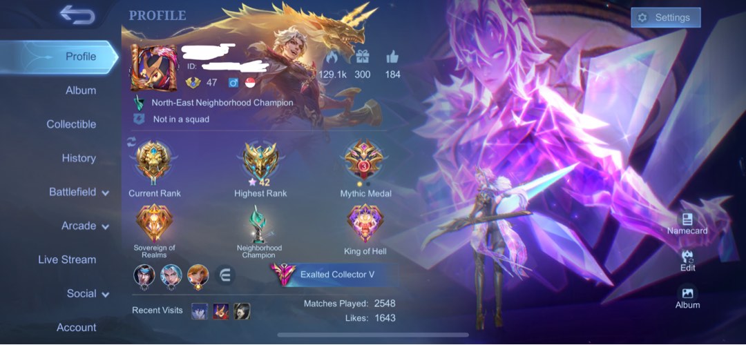 Mobile Legends Account (MLBB), Video Gaming, Gaming Accessories, Game ...