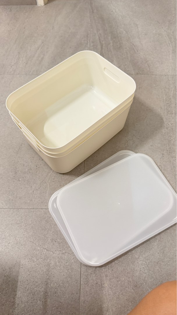 Modular storage box with lid Muji style, Furniture & Home Living, Home ...