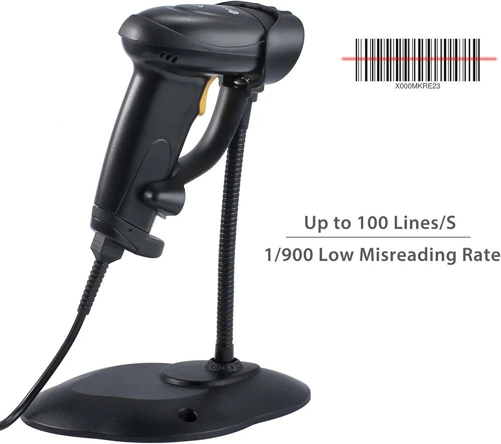 Neoteck Barcode Scanner USB Automatic Barcode Reader Long Range High ...
