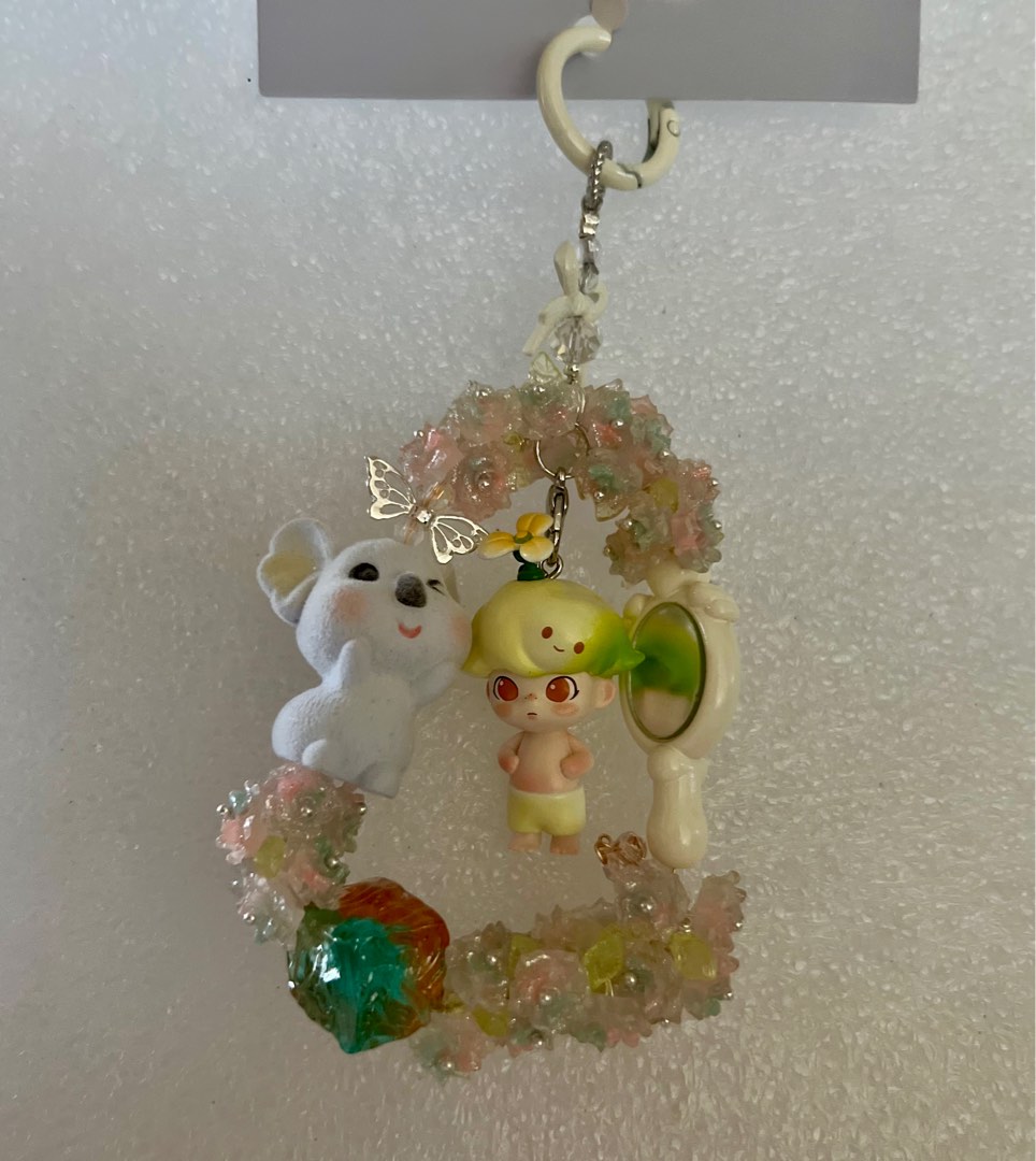 New Popmart Dimoo inspired popbean floral theme Bag charm / mobile ...