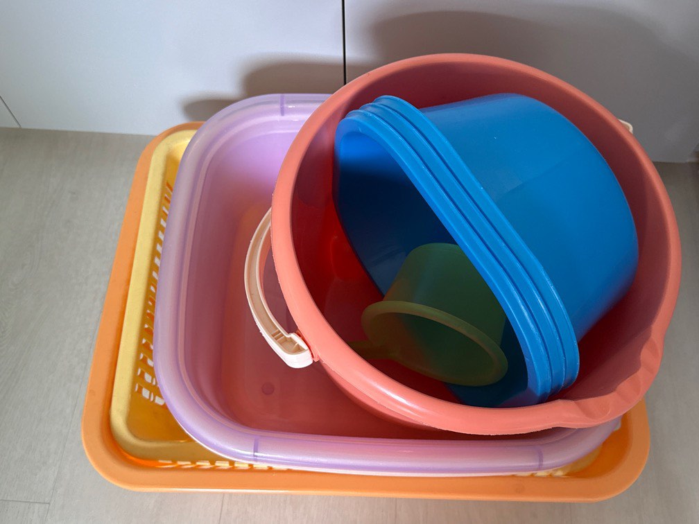 Plastic buckets, baskets, tubs, Furniture & Home Living, Kitchenware ...