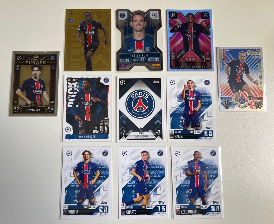 2025 UCL WINNER PSG match Attax extra 24/25 set gold edition shield ...
