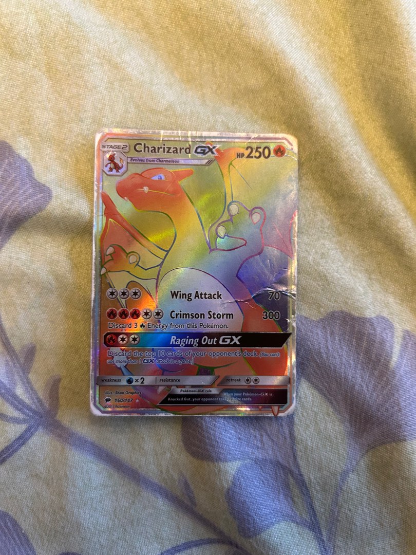 RAINBOW CHARIZARD GX HOLO- EXTREMELY RARE IN THE MARKET ONLY 1 LEFT ...