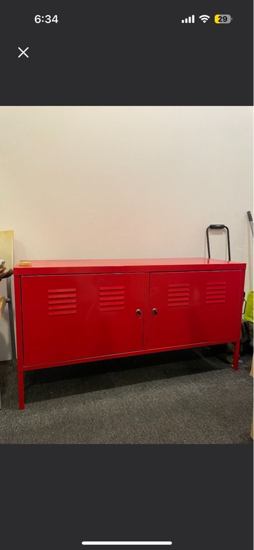 Red metal cabinet Ikea, Furniture & Home Living, Furniture, Shelves ...