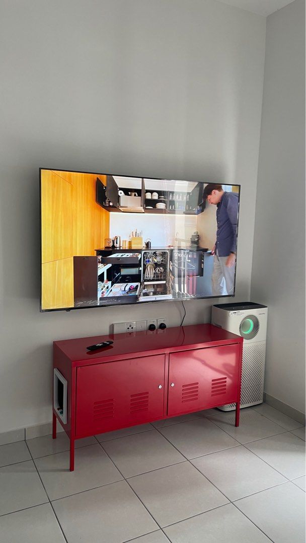 Red metal cabinet Ikea, Furniture & Home Living, Furniture, Shelves ...