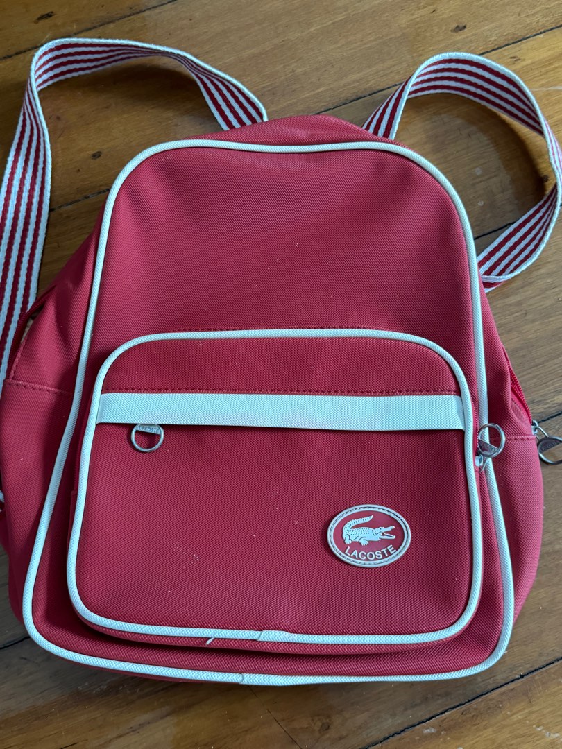 Red original Lacoste backpack, Women's Fashion, Bags & Wallets ...