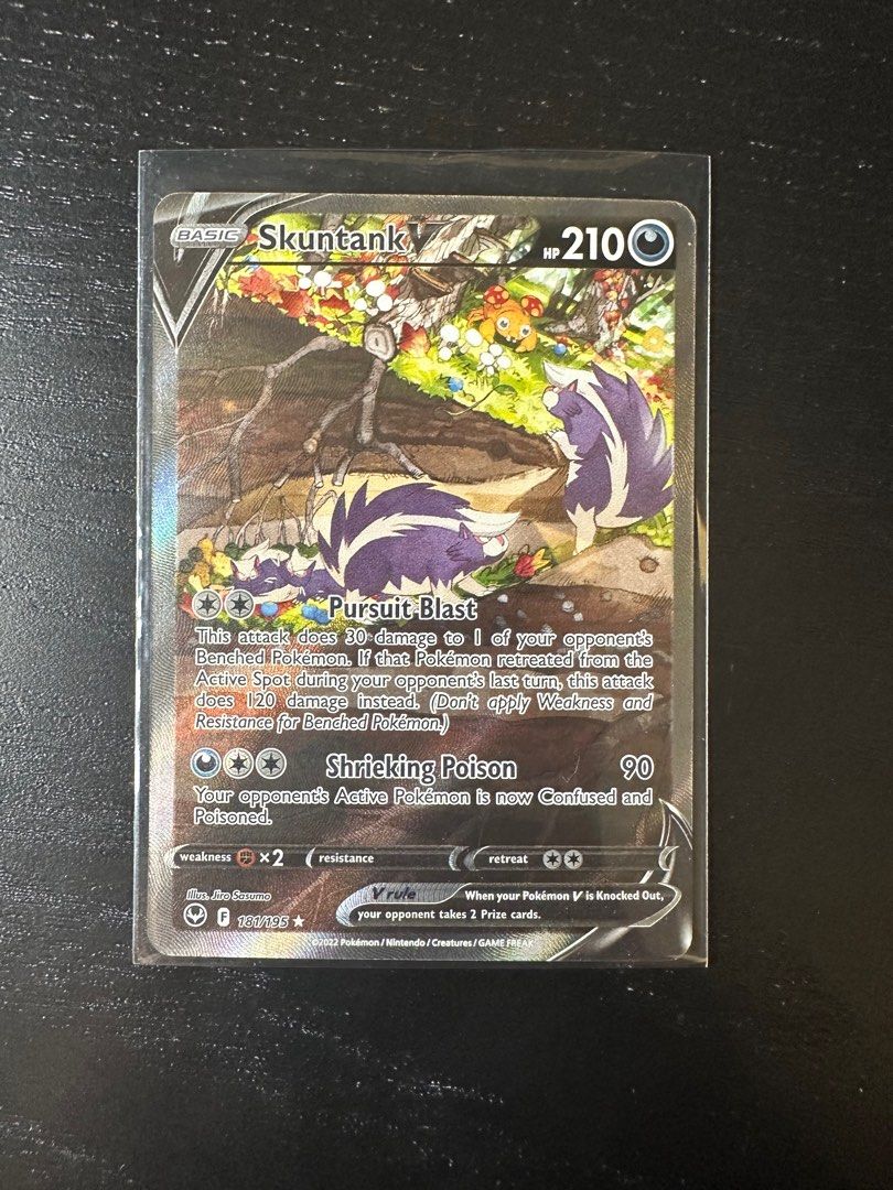 Skuntank V AR (Alternate Full Art) 181/195 Swsh12: Sword & Shield - Silver Tempest Pokemon TCG ...