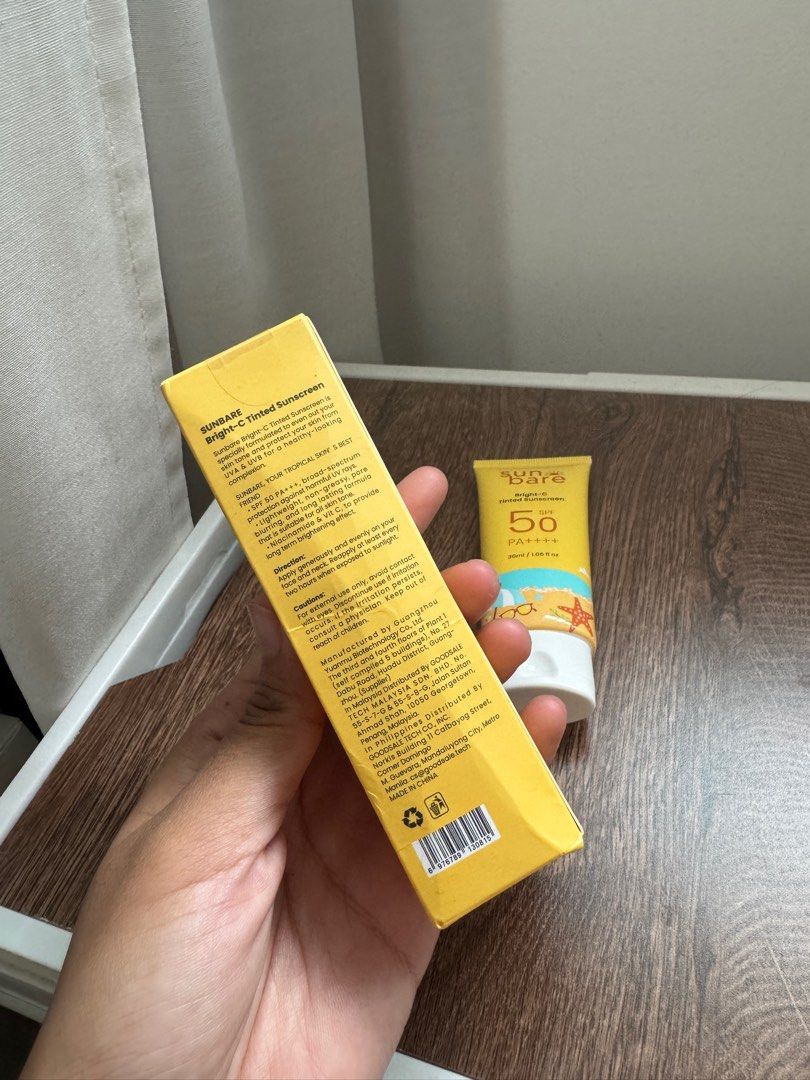 SUNBARE Bright-C Tinted Sunscreen SPF 50 PA++++, Beauty & Personal Care ...