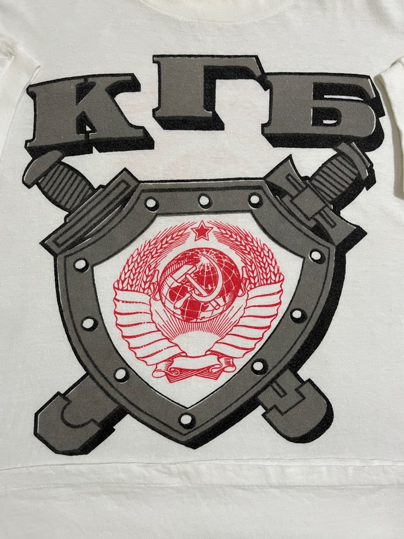 Vintage 80s KGB x USSR / CCCP Tee, Men's Fashion, Tops & Sets, Tshirts & Polo Shirts on Carousell