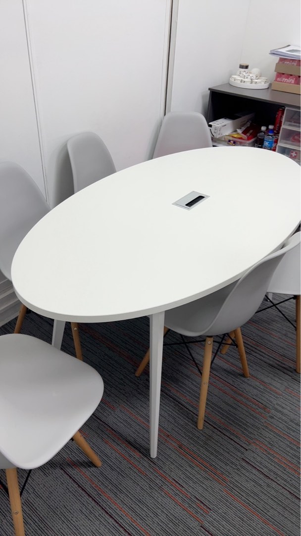 White Oval Table, Furniture & Home Living, Furniture, Tables & Sets on ...
