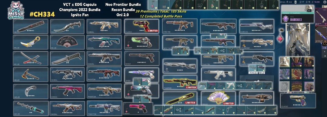 WTS 39 VP Skins Valorant Account - Ignite Fan | VCT x EDG Capsule ...