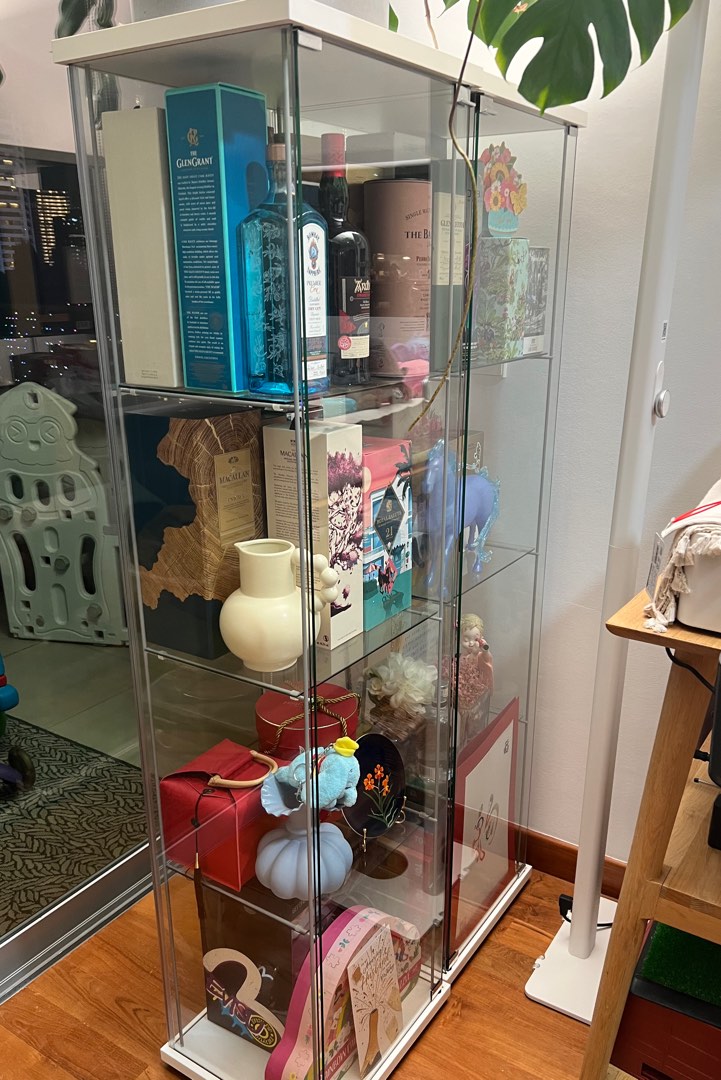 2 x IKEA Detolf Glass Door Display Cabinet, Furniture & Home Living ...