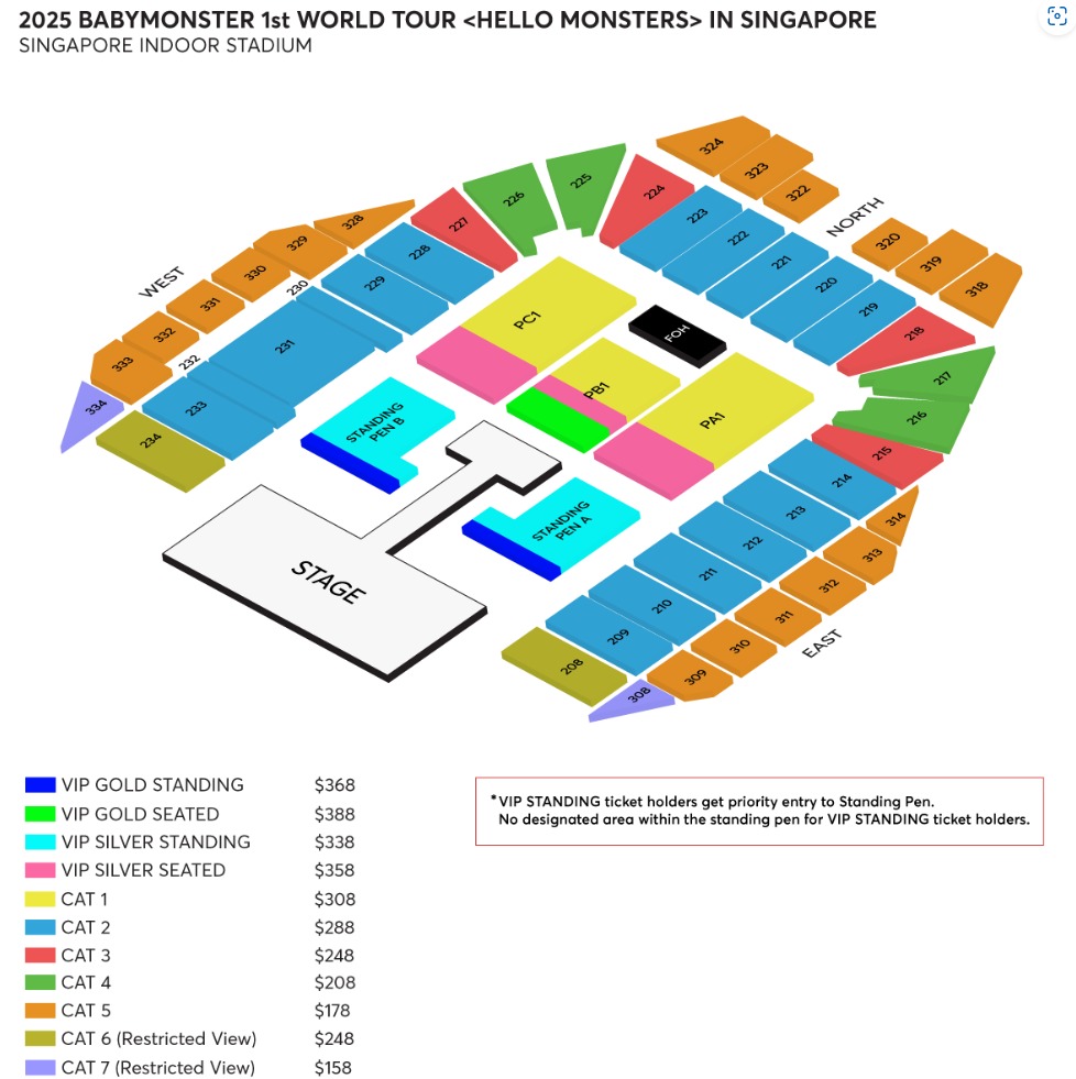 2x VIP Gold PB1 Row 1 for 2025 BABYMONSTER 1st WORLD TOUR IN SINGAPORE ...