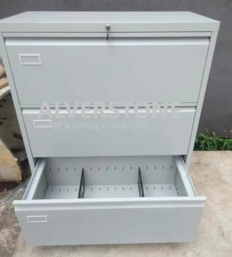 3 Drawer Lateral Cabinet 3 Layer Steel Filing Cabinet Gauge 20 ...