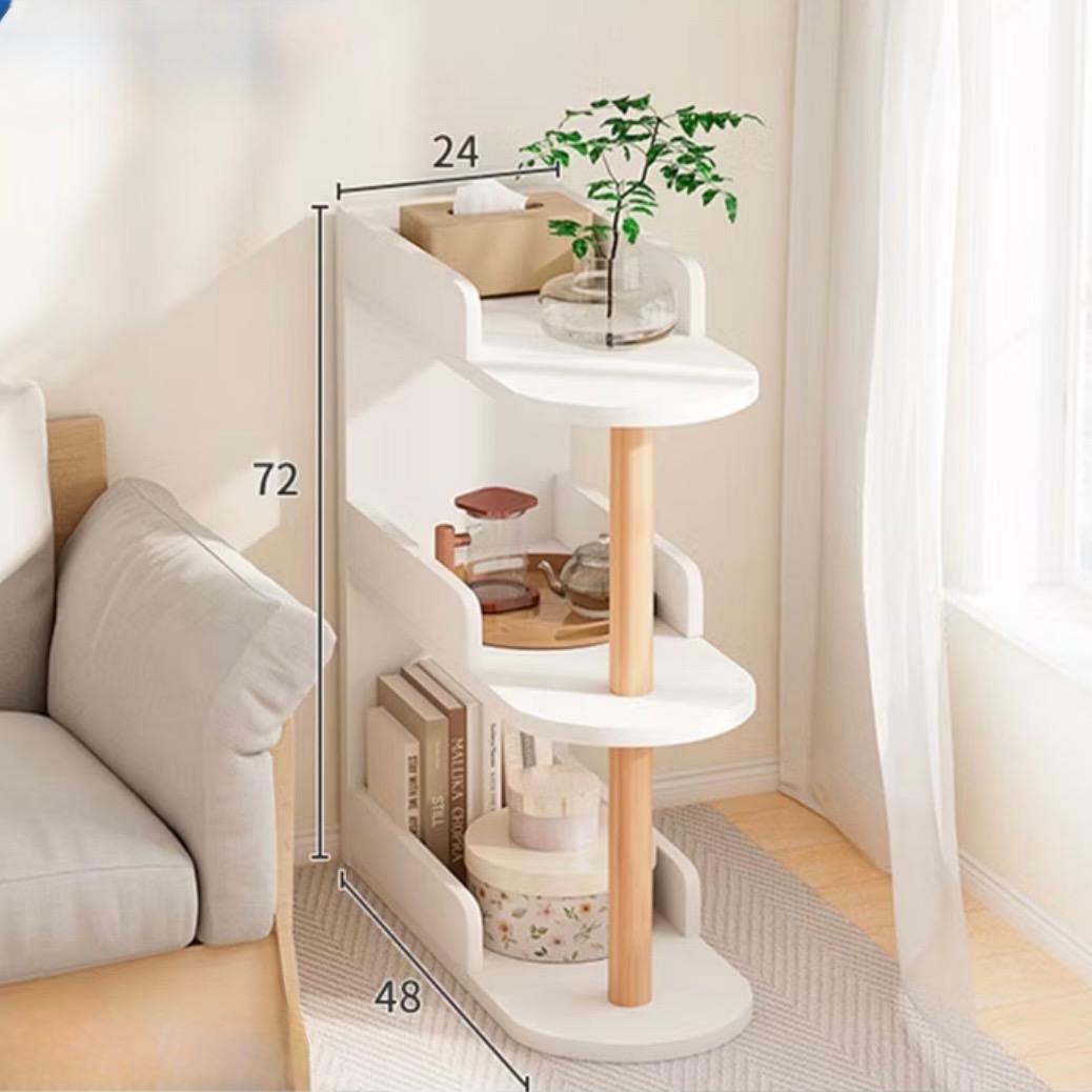 3-Tier Side Table | Sofa Corner Storage Table | Modern Wooden Display ...