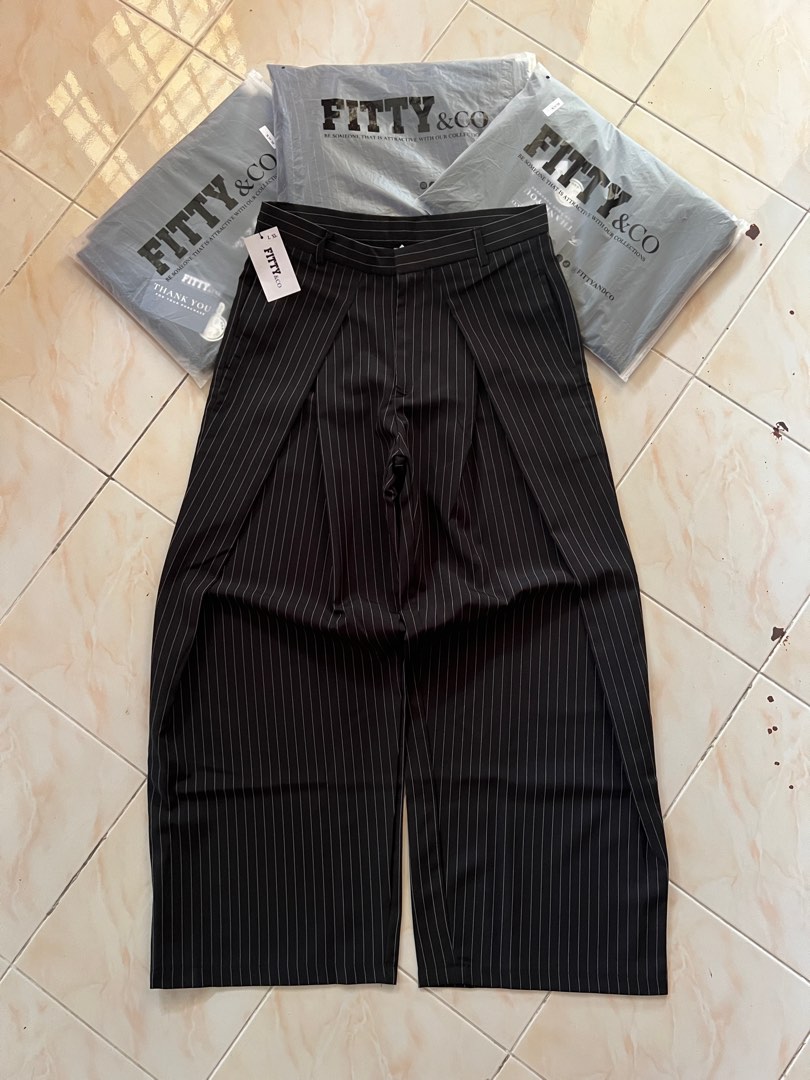 BAGGY STRIPE PANTS FITTY N CO LIKE PUSH PUSH, Men's Fashion, Bottoms ...