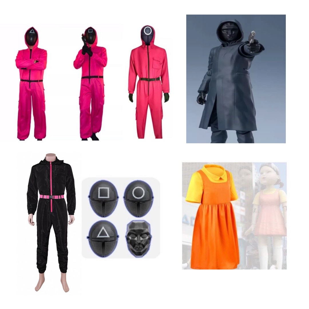 Black Dark Pink Red Adults Squid Game Boss Windbreaker Fashion Clothing ...