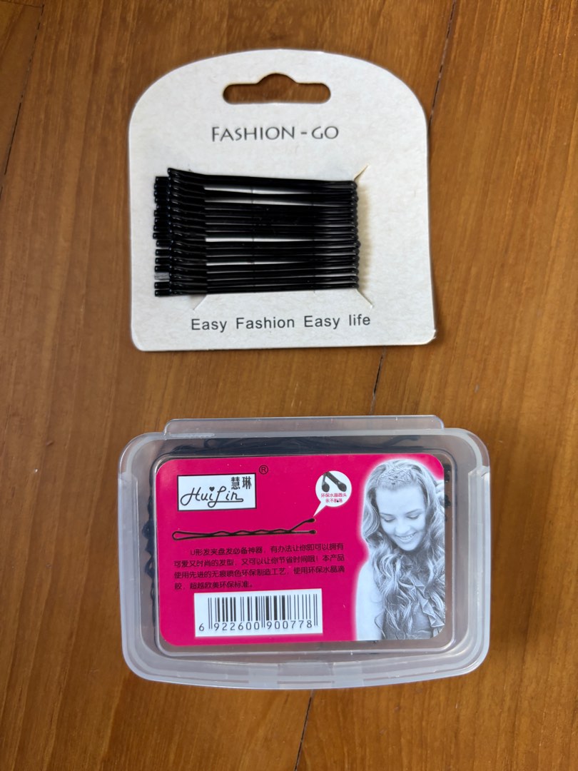 Black Thin Straight Hairpins - Invisible Wavy Curly Bride Hairpin ...