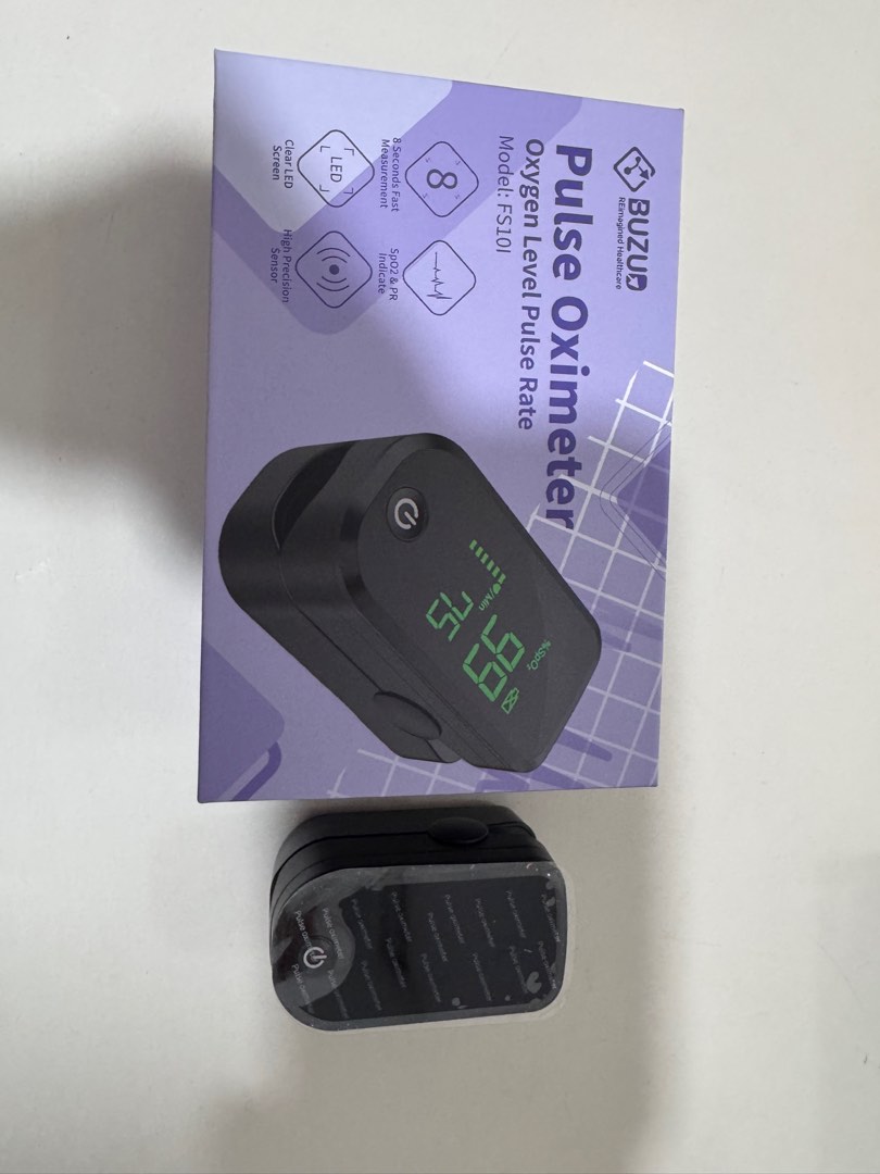 Buzu Pulse Oximeter Model FS10I, Health & Nutrition, Health Monitors ...